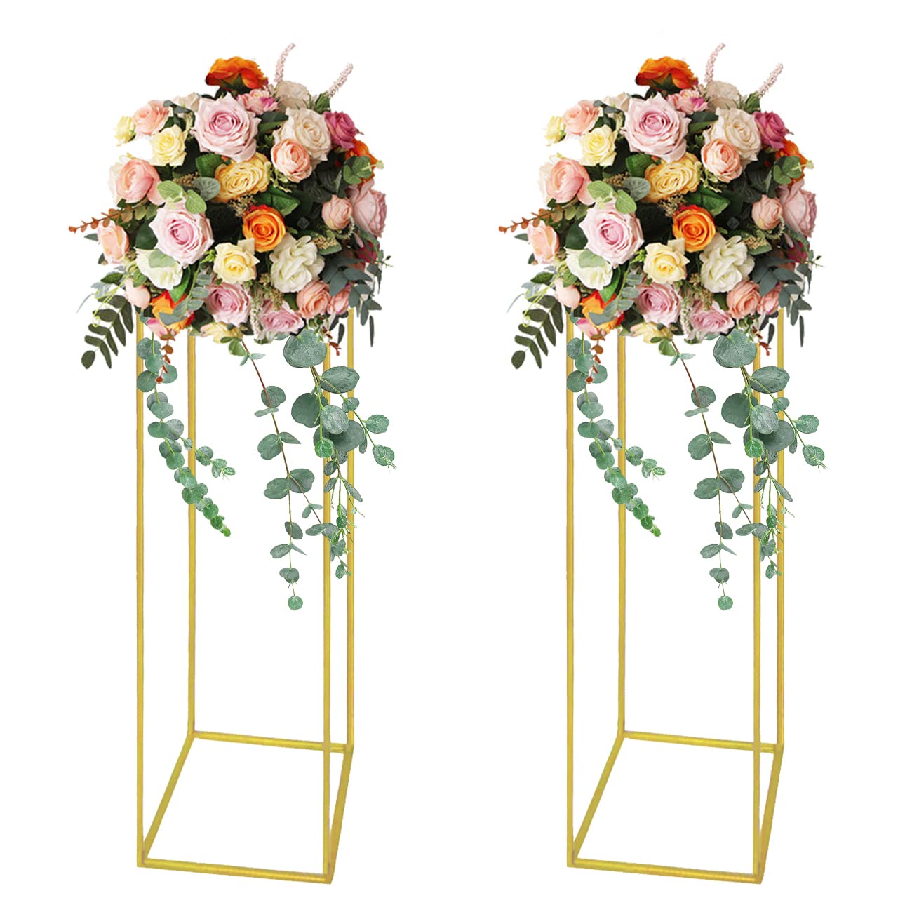 Amazon.com: JANNO 2Pcs Gold Flower Stand for Wedding, Metal Wedding ...