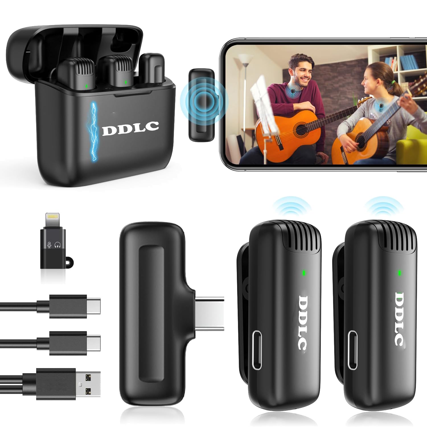 DDLC J13 Pro Professional Wireless lavalier Microphone Type C Port ...