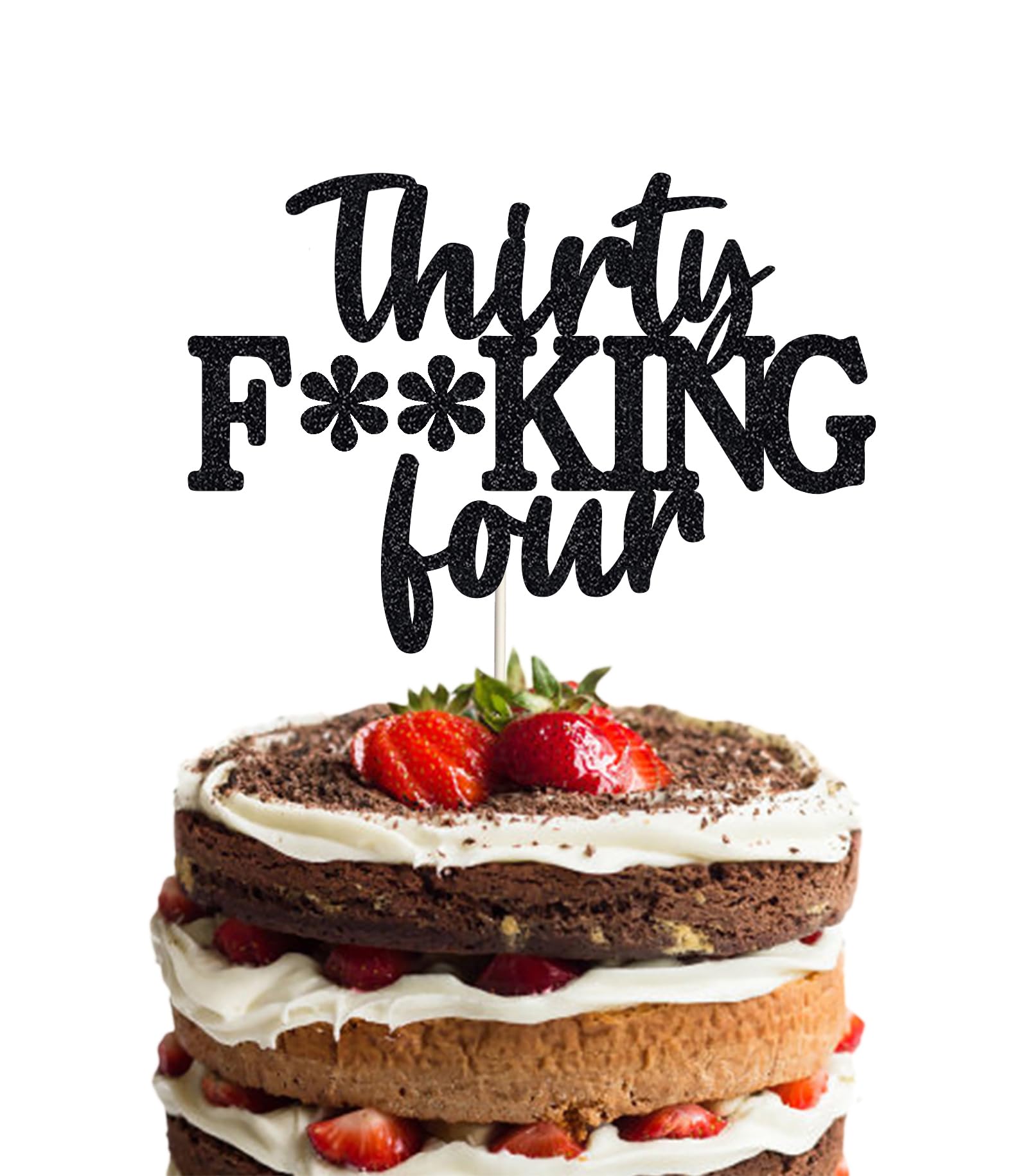 Happy 34th Birthday Cake Topper 34 Birthday Cake Toppers-Black Glitter ...