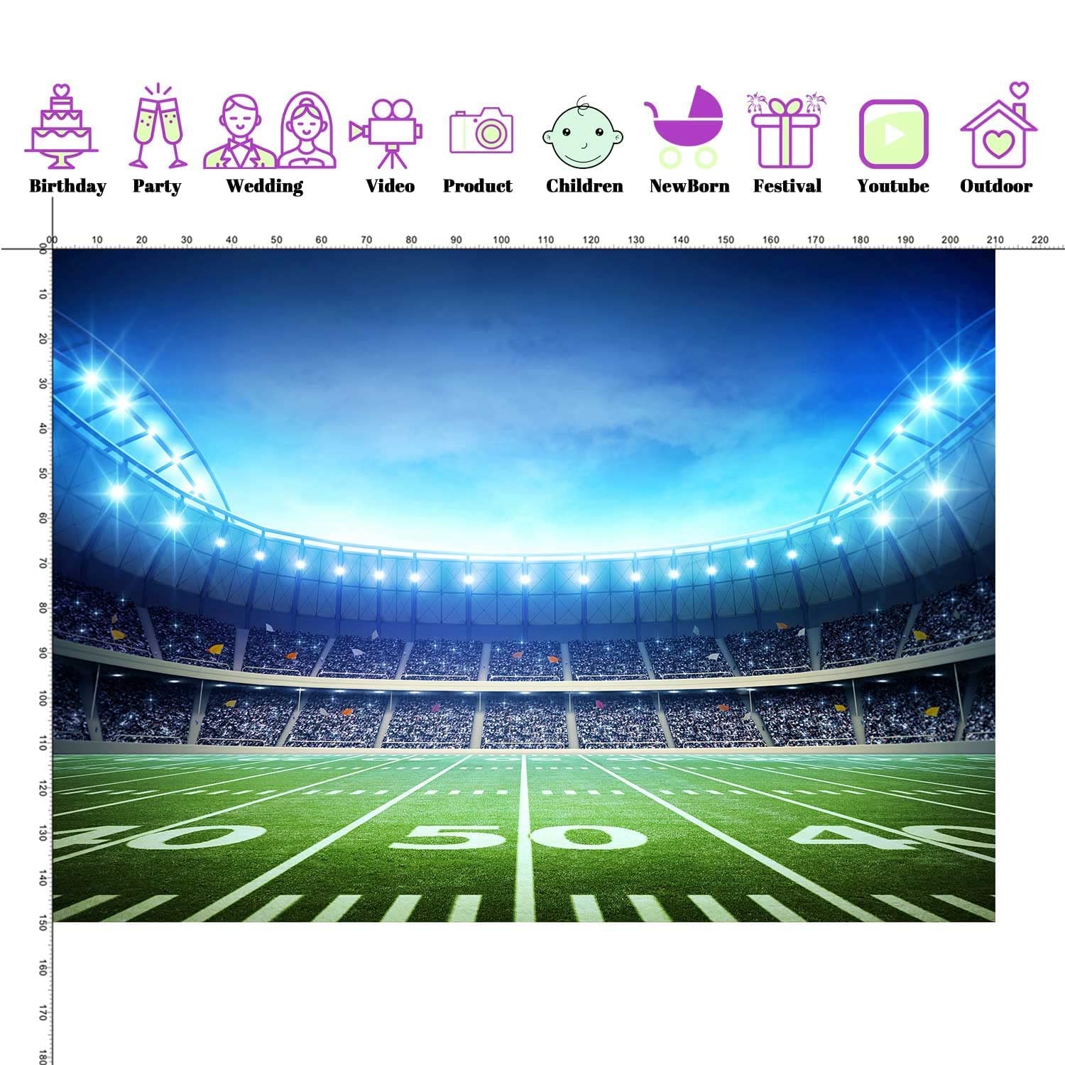 Football Backdrops For Photoshoot 7x5ft Football Field Photo Backdrop ...