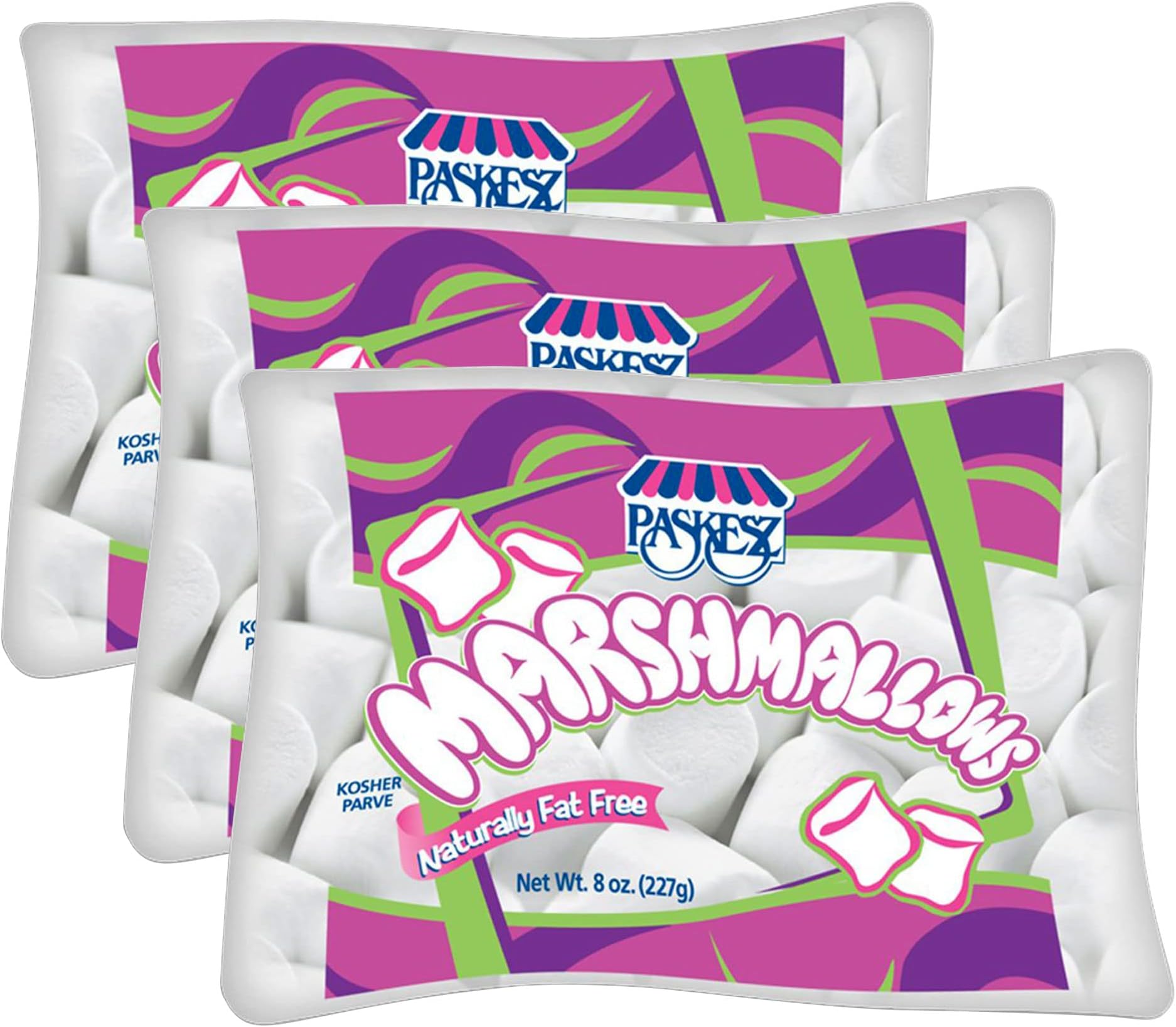 Amazon.com : Paskesz Marsmallows - Naturally Fat Free 8oz (Pack Of 3 ...