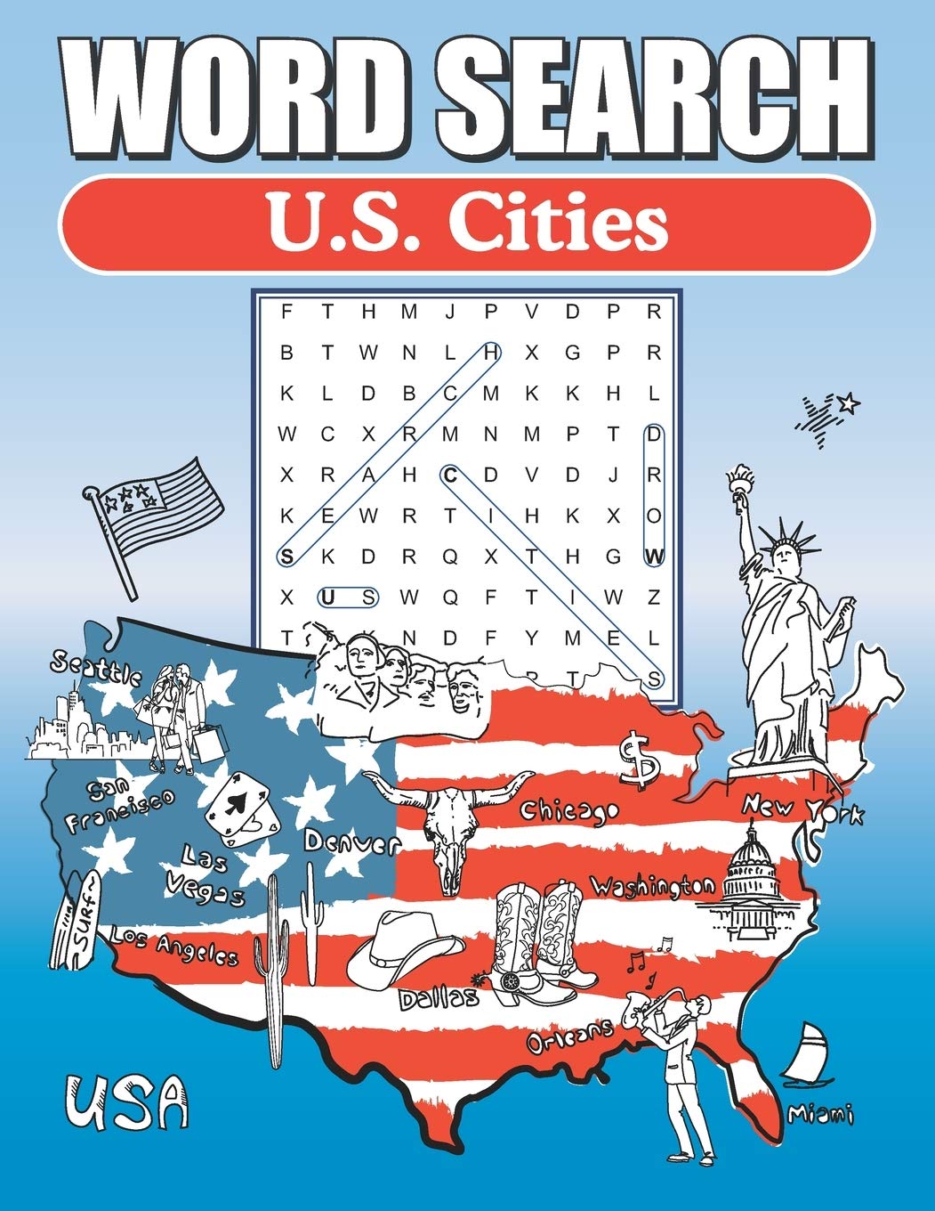 Word Search U.S. Cities: Word Find Book For Adults: Publishing, Greater ...