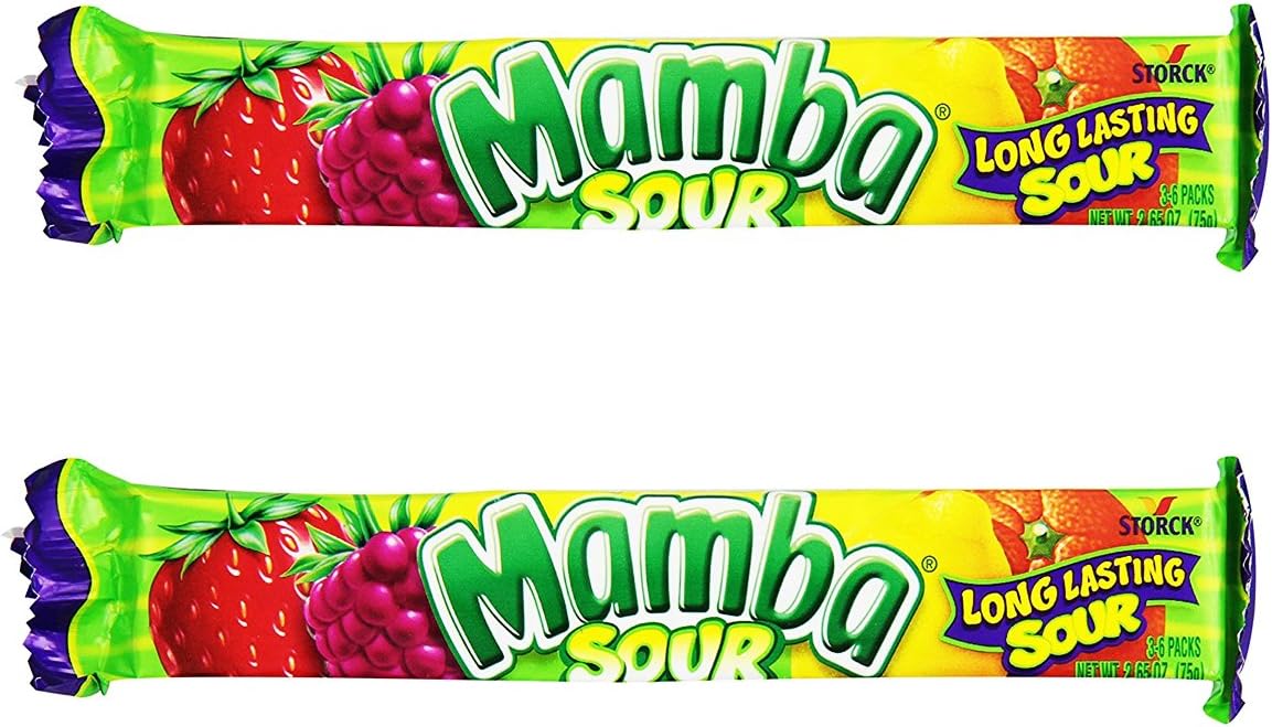 Amazon.com : Mamba Fruit Chewy Candy 2.65oz, 2 Packs (Sour Fruit Chews ...