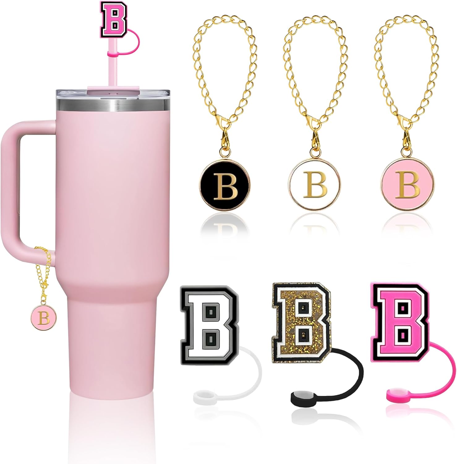 Amazon.com: B Straw Covers Toppers Charms for Stanley Cup Accessories ...