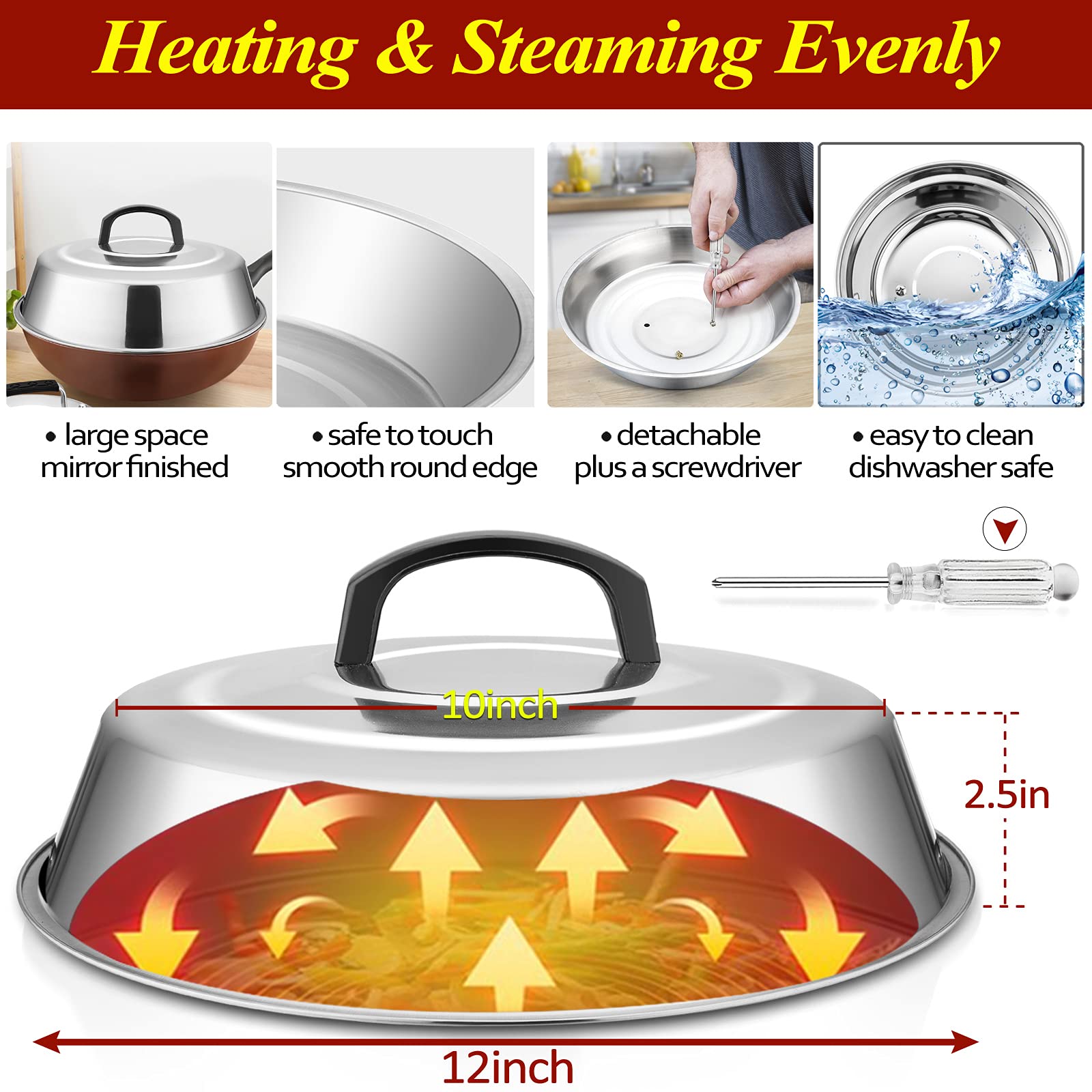 Snapklik.com : HaSteeL Cheese Melting Dome 12Inch & 9Inch, Stainless ...