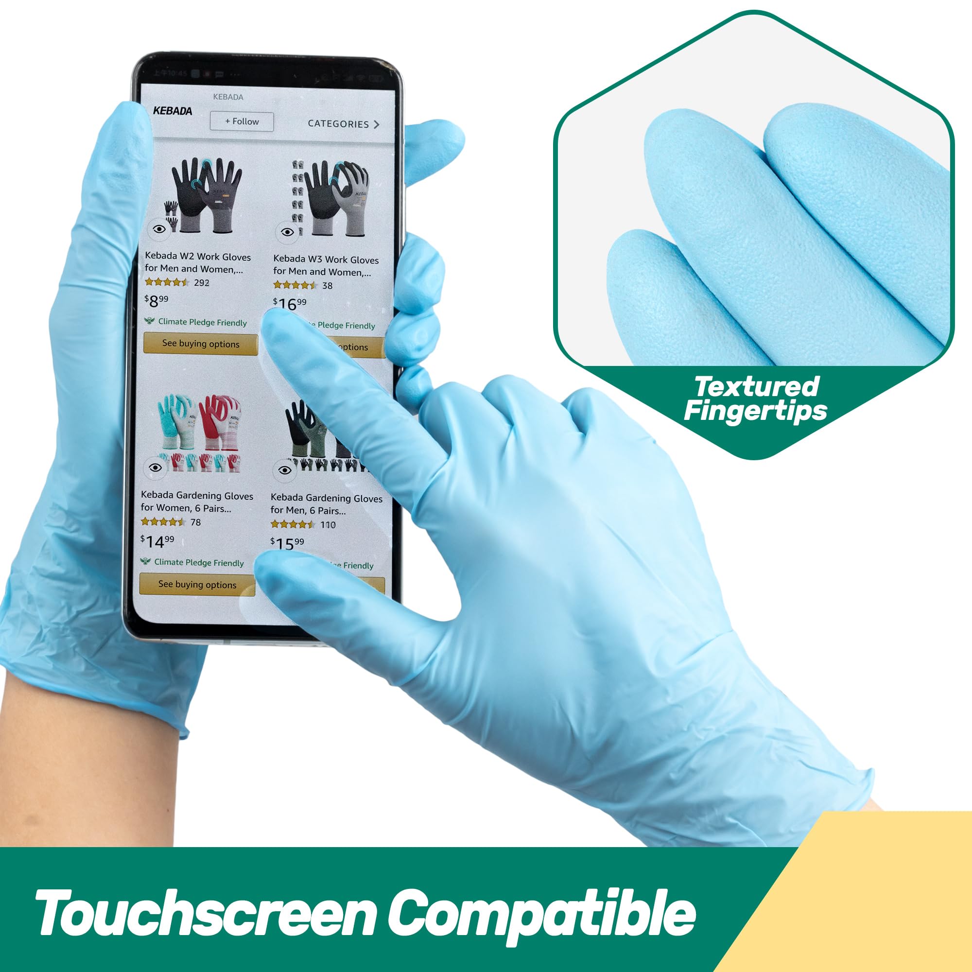 Snapklik.com : Kebada Nitrile Gloves D1, 3 Mil Nitrile Disposable ...