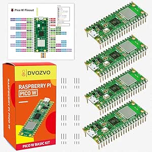 Amazon.com: DVOZVO 4Pack Raspberry Pi Pico W with Pre-Soldered Headers, Raspberry Pi RP2040 Chip ...