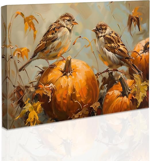 Amazon.com: SWQYLB Bird Canvas Art Wall Decor Fall Picture Wall Art ...