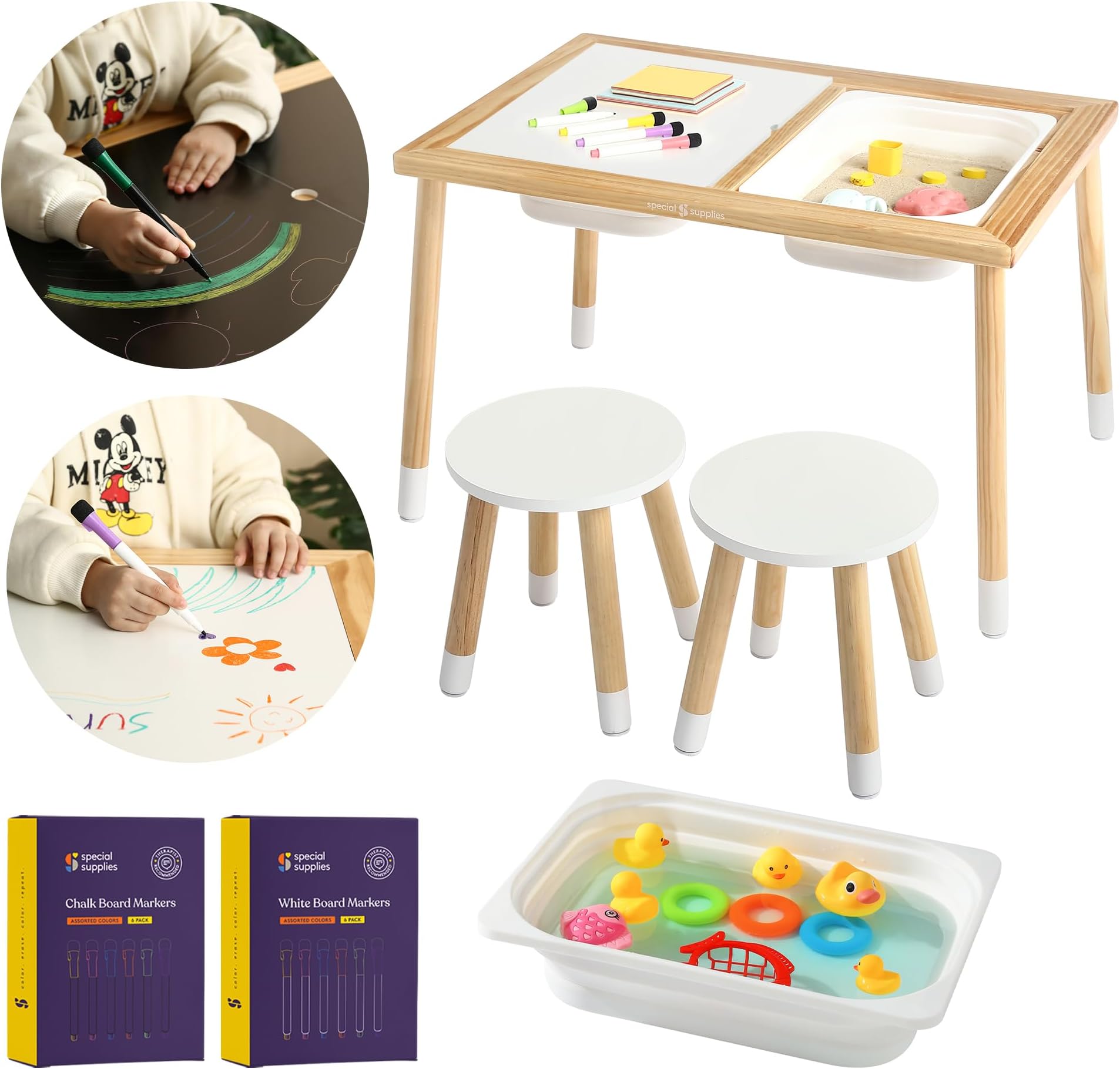 Amazon.com: SOOPURKIDS Sensory Tables for Toddlers,Kids Table with 3 ...
