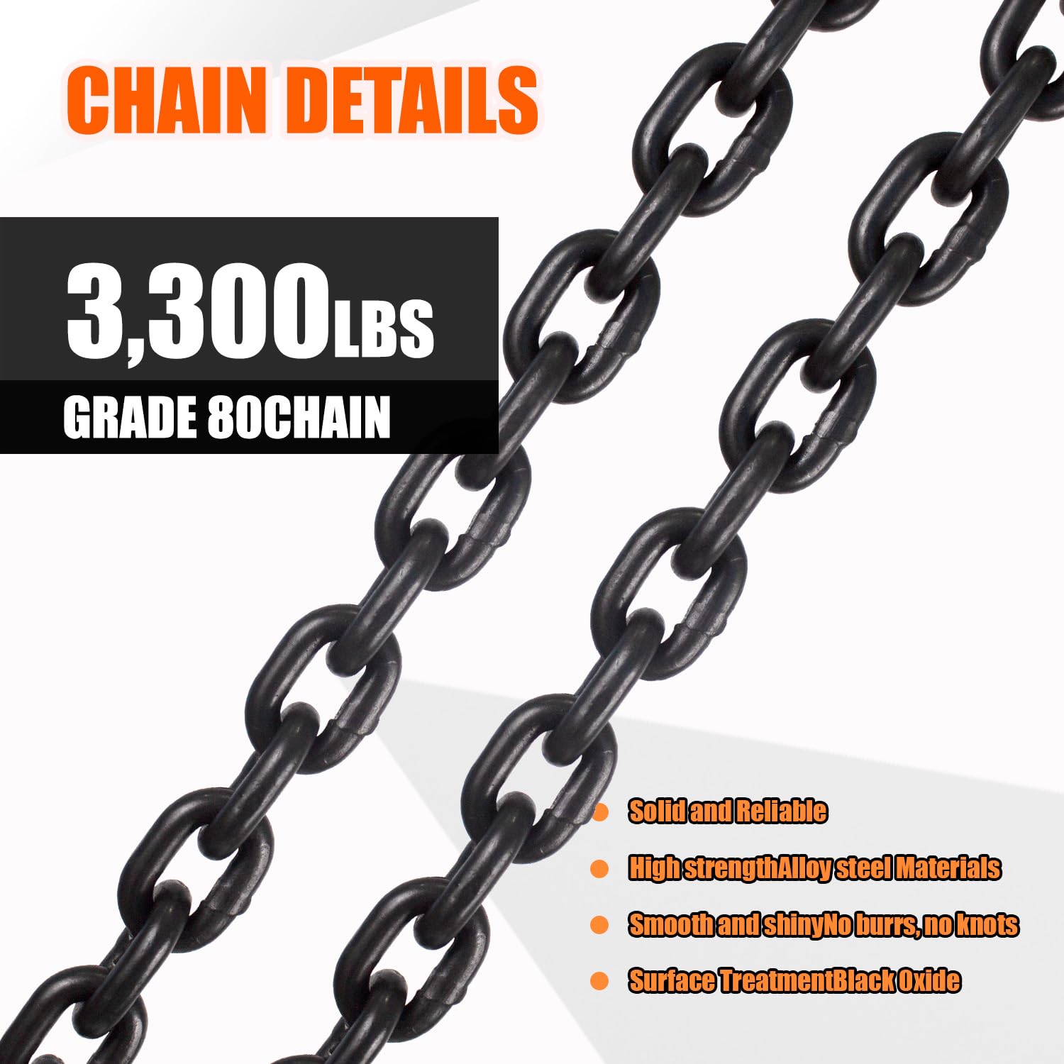 Snapklik.com : TKK G80 Transport Binder Chain 1/4 Inch X 14 Foot 3,300 ...