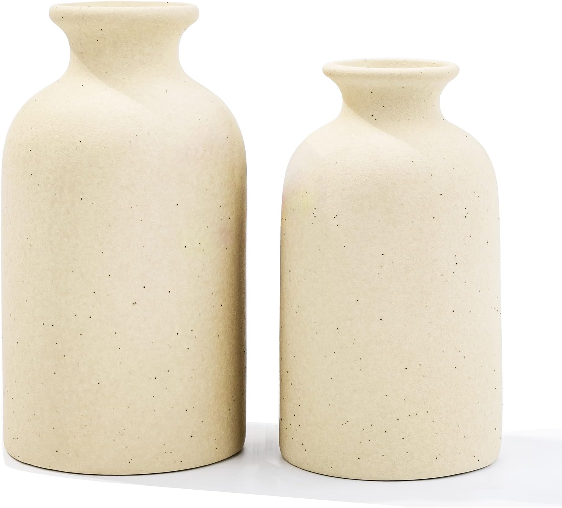 Amazon.com: Beige White Ceramic Vase Set of 4, Small Flower Vases for ...