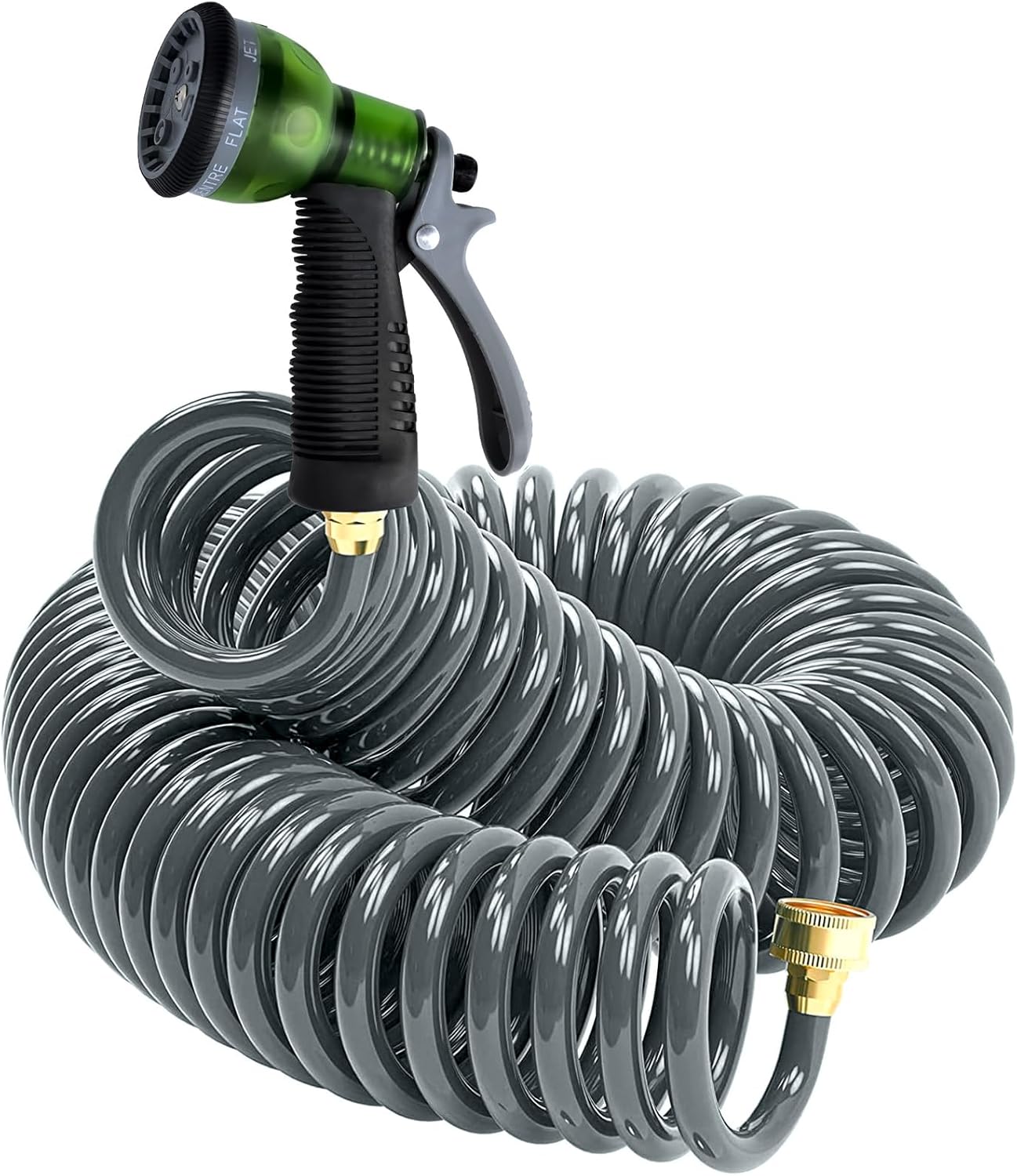 Amazon.com: YESTAR Coil Hose 50FT EVA Recoil Garden Hose With 3/4'' Brass Connector Coiled Water ...