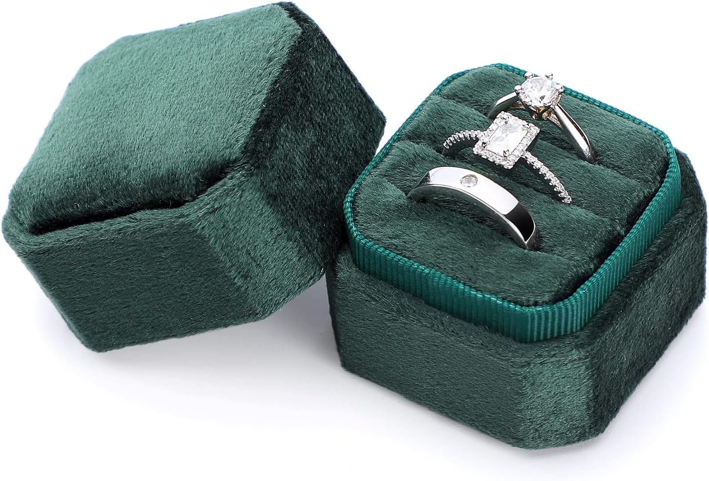 Amazon.com: Sightor Velvet Ring Box, Octagon Velvet Jewelry Ring Box ...