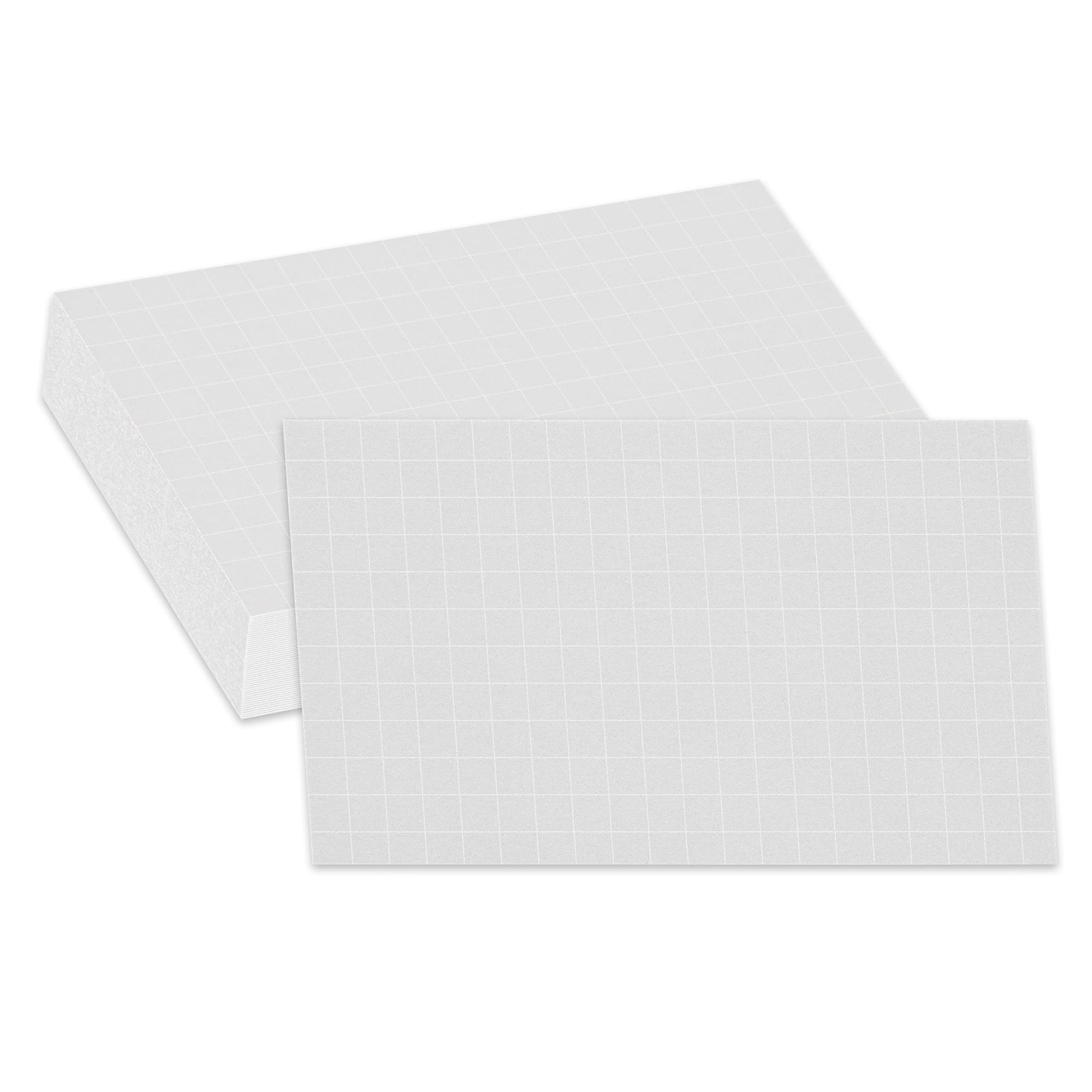 Amazon.com : Home Advantage Double Sided Gray Grid Index Cards, White ...
