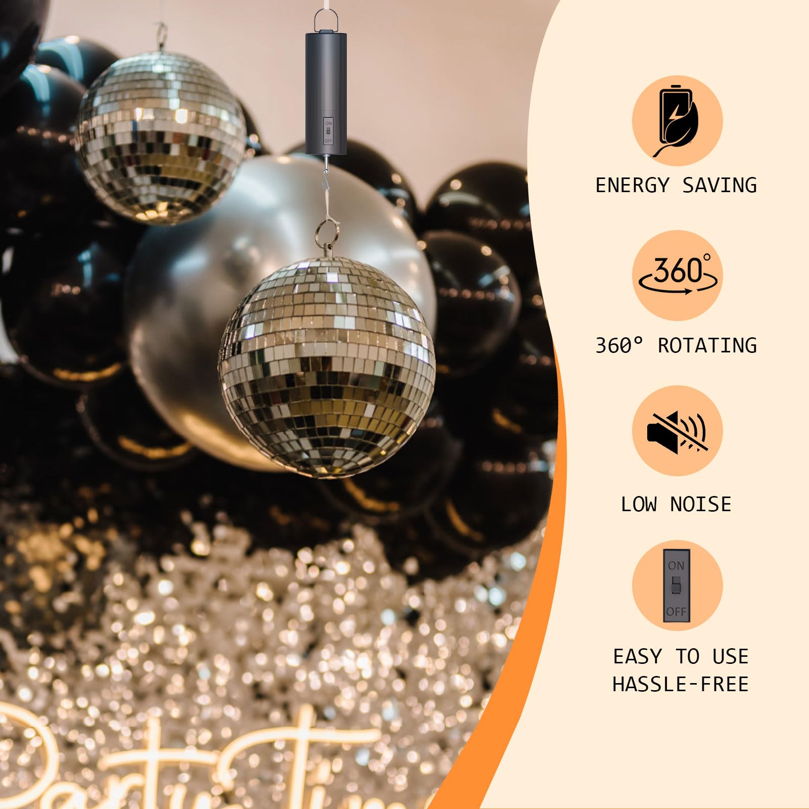 Disco Ball Motor With Remote Disco Ball Rotating Motor 20 RPM - Battery ...