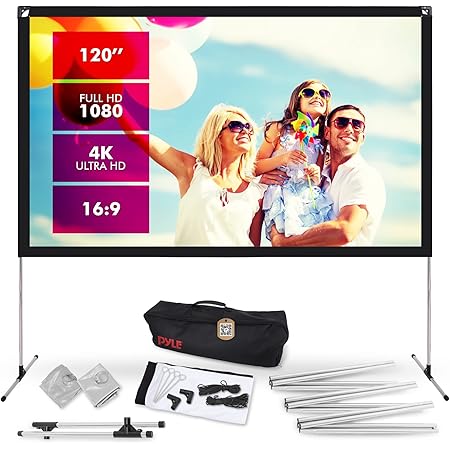 Amazon.com: Projector Screen with Stand 100 inch 16:9 HD 4K Outdoor ...