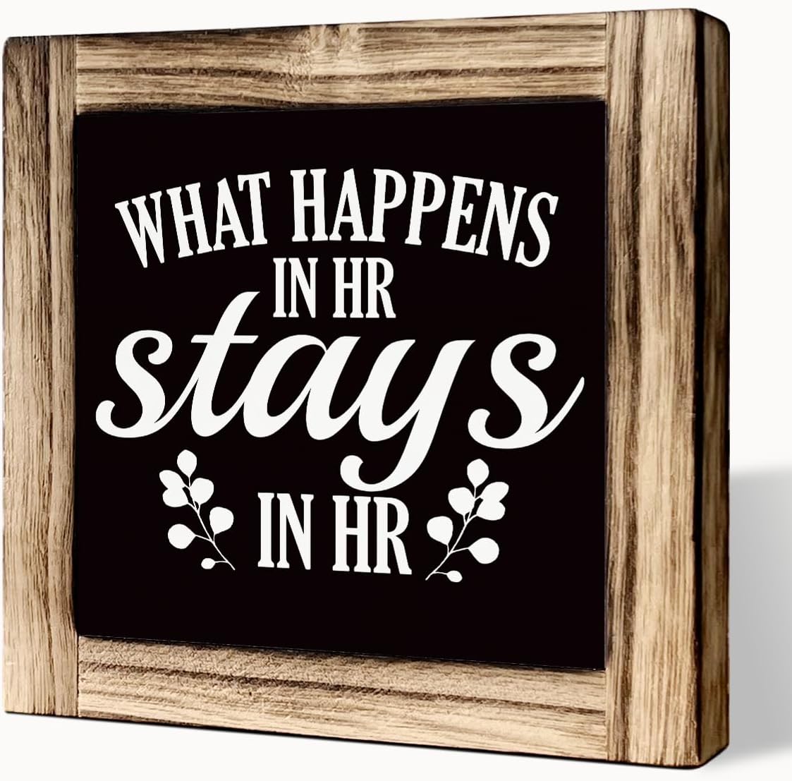 Amazon.com: What Happens in HR Sign, Rustic Wooden Tabletop Decor ...