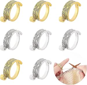 Amazon.com: CHGCRAFT 8Pcs 2 Colors Adjustable Knitting Loop Ring Alloy ...