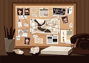 Amazon.com : Loccor 5x3ft Fabric Spy Agent Detective Backdrop Wooden ...