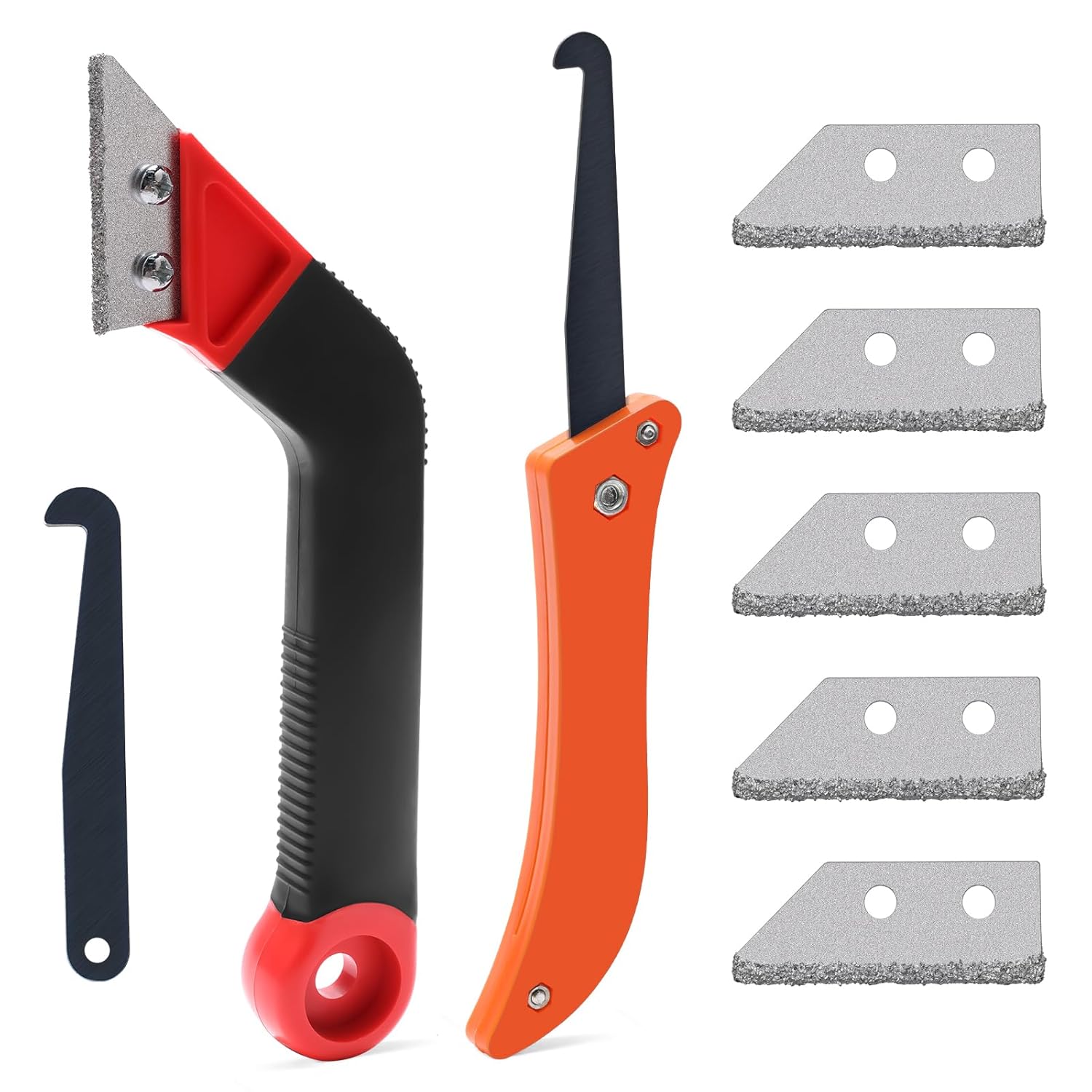 8PCS Grout Removal Tool Set, 1PCS Grout Scraping Rake with 5 PCS Extra ...