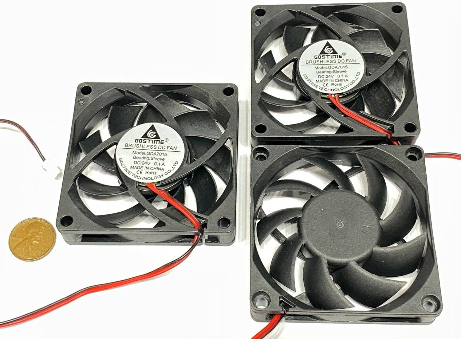 Amazon.com: 3 Pieces Fan 24v 70mm x 15mm 2pin 7015 3d printer extruder ...