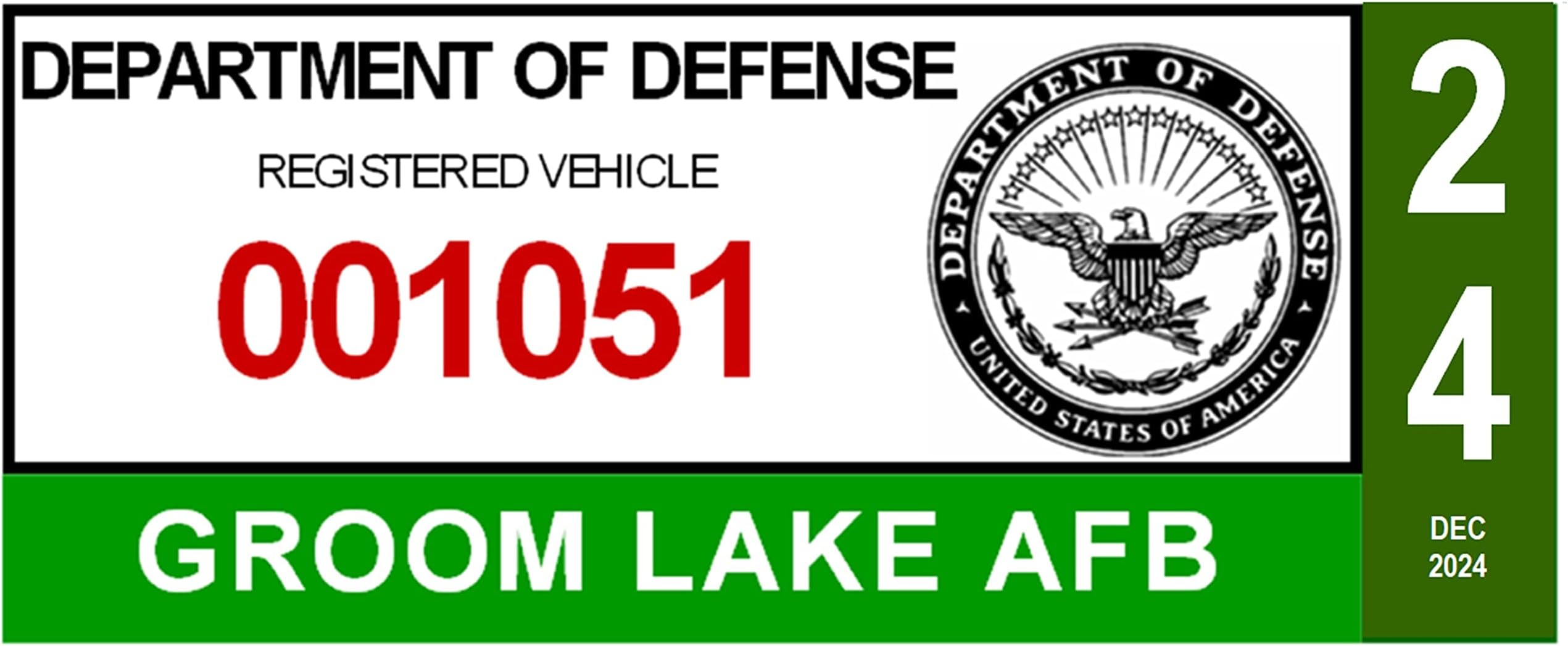 Amazon.com - Area 51 Parking Stickers DD-2220 UFO Secret Base