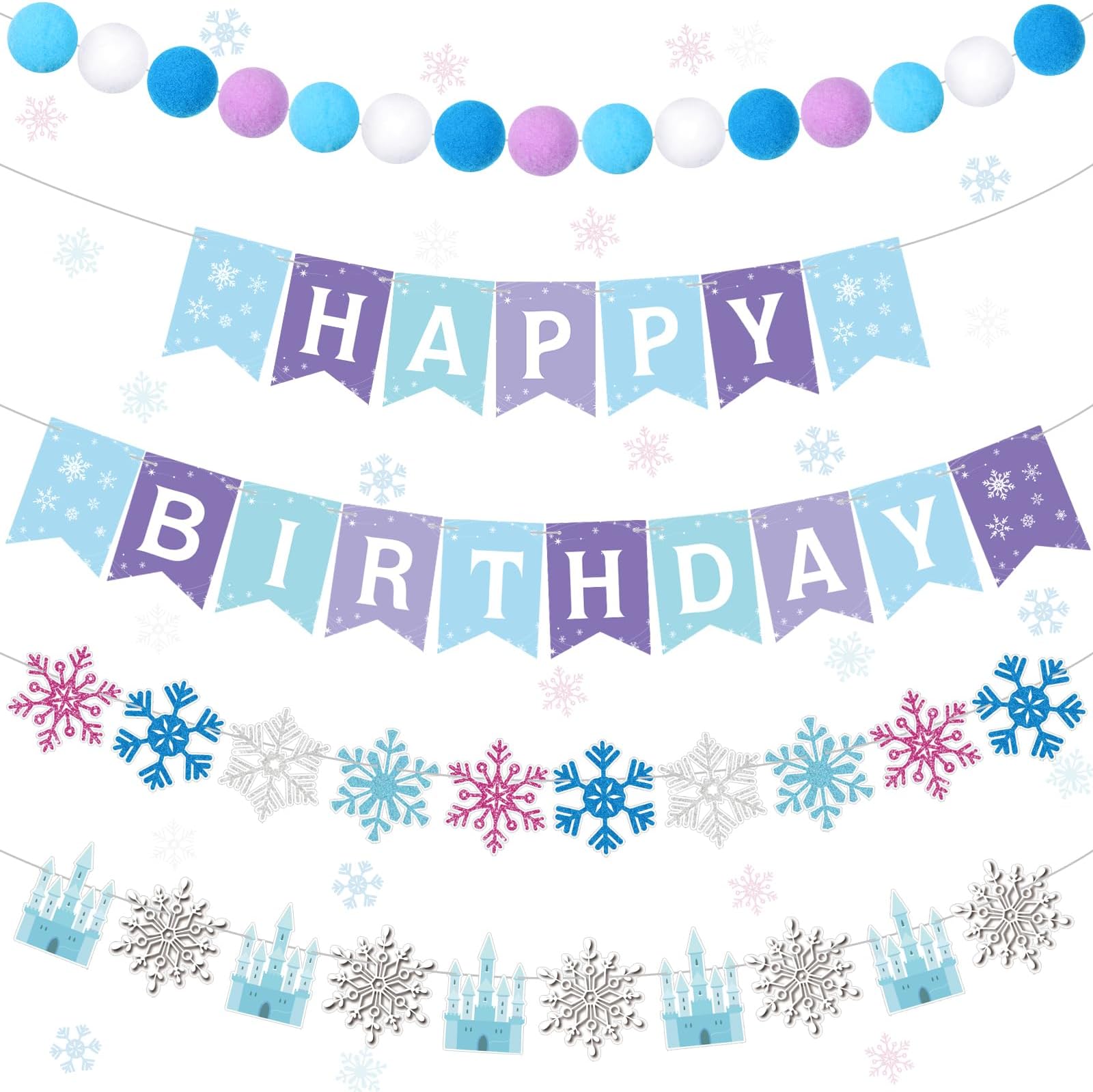 Amazon.com: 20 Pcs Winter Snowflake Hanging Swirl Decorations ...