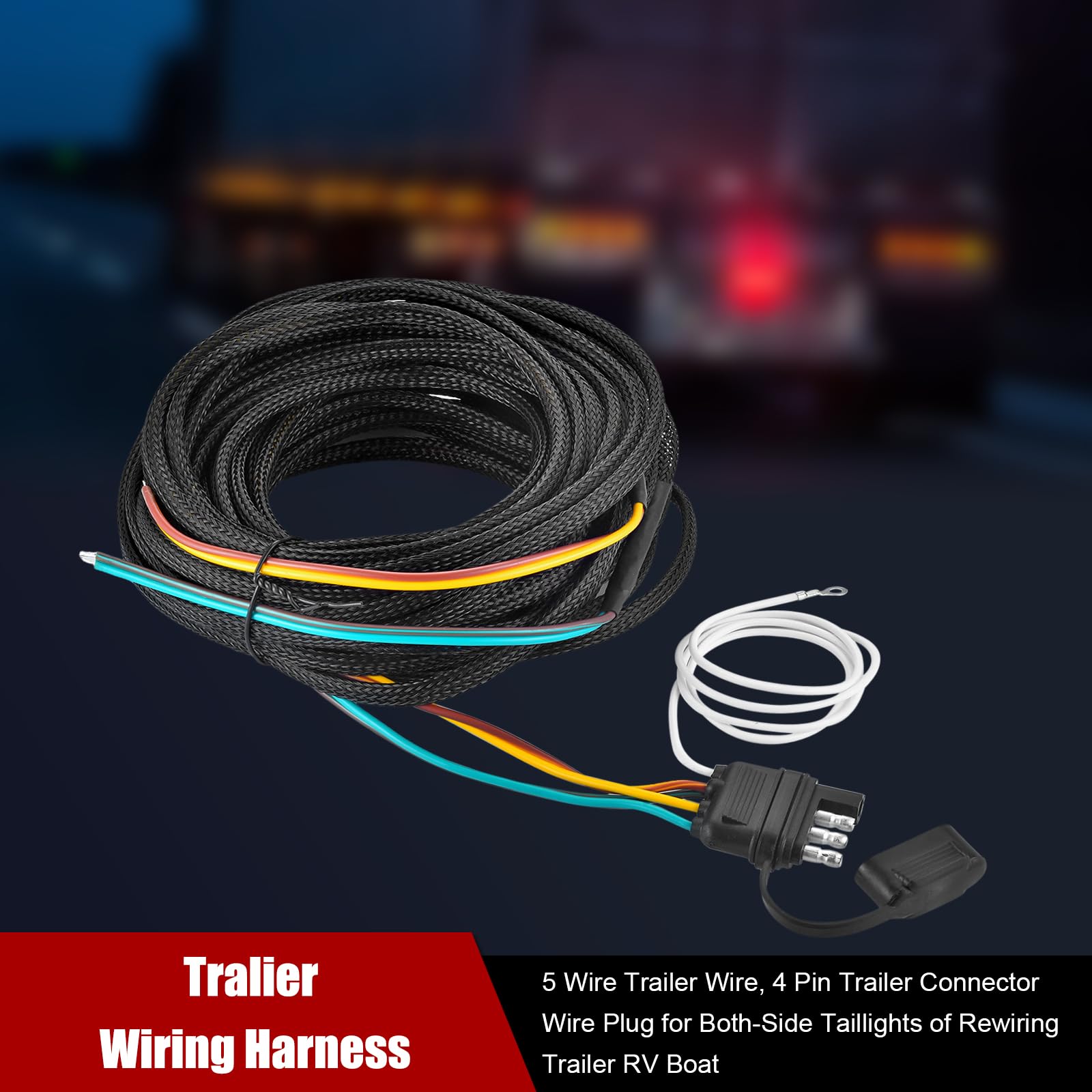 Trailer Lights Led Kit SS VISION 22FT 4 Pin 5 Wire Trailer Light Wiring ...