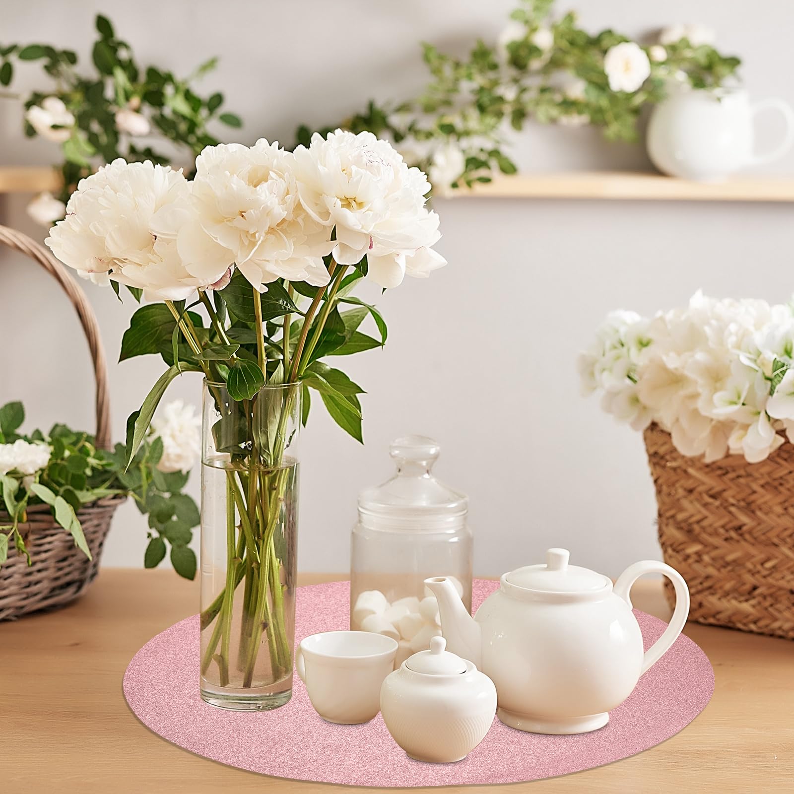 200 Pcs Glitter Placemats Glitter Table Mats Round Placemats Round ...