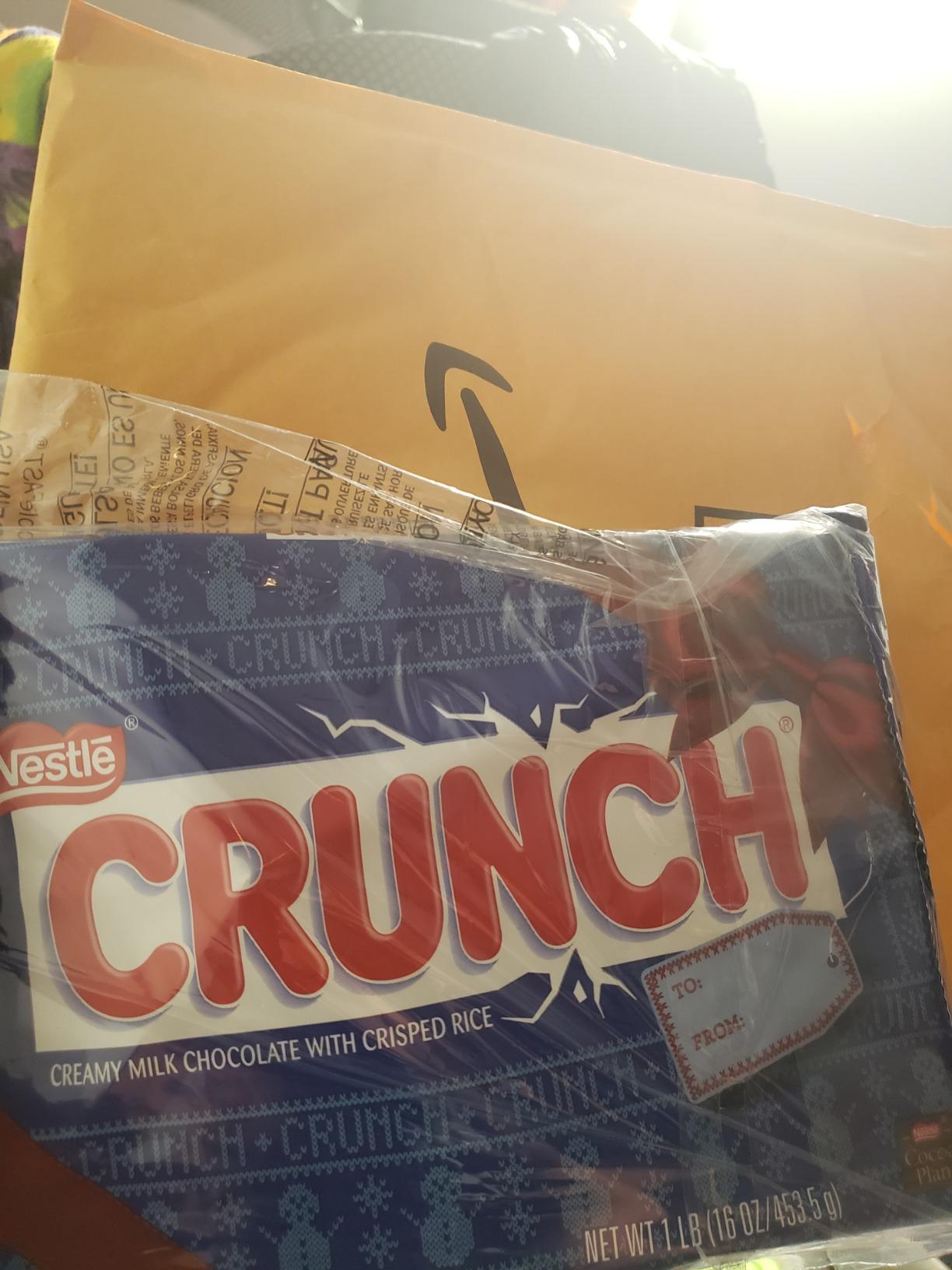 Amazon.com : Crunch Milk Chocolate Giant Giftable Candy Bar, Great for ...