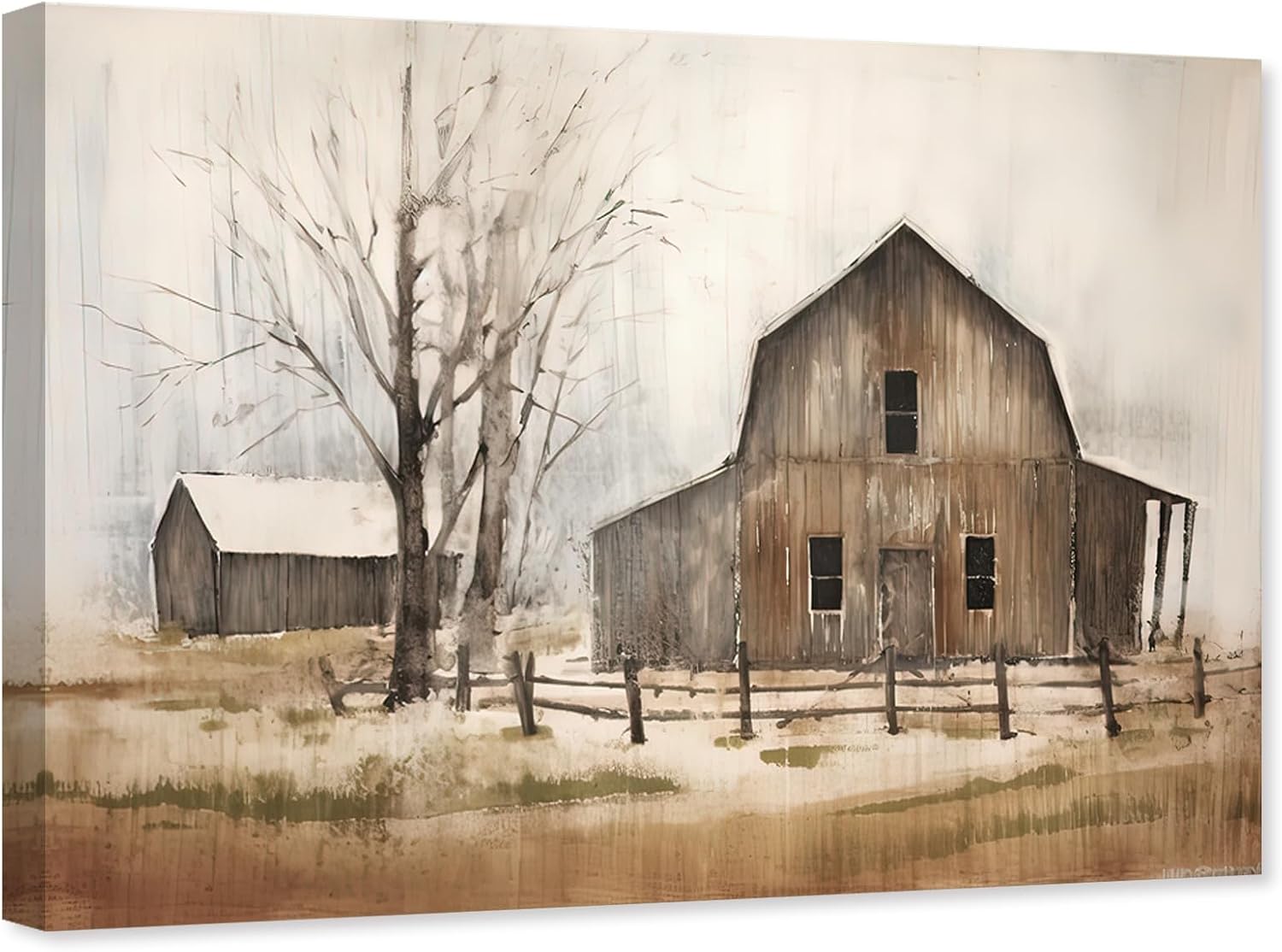 Amazon.com: ARTZGX Farmhouse Barn Canvas Vintage Country Wall Art ...