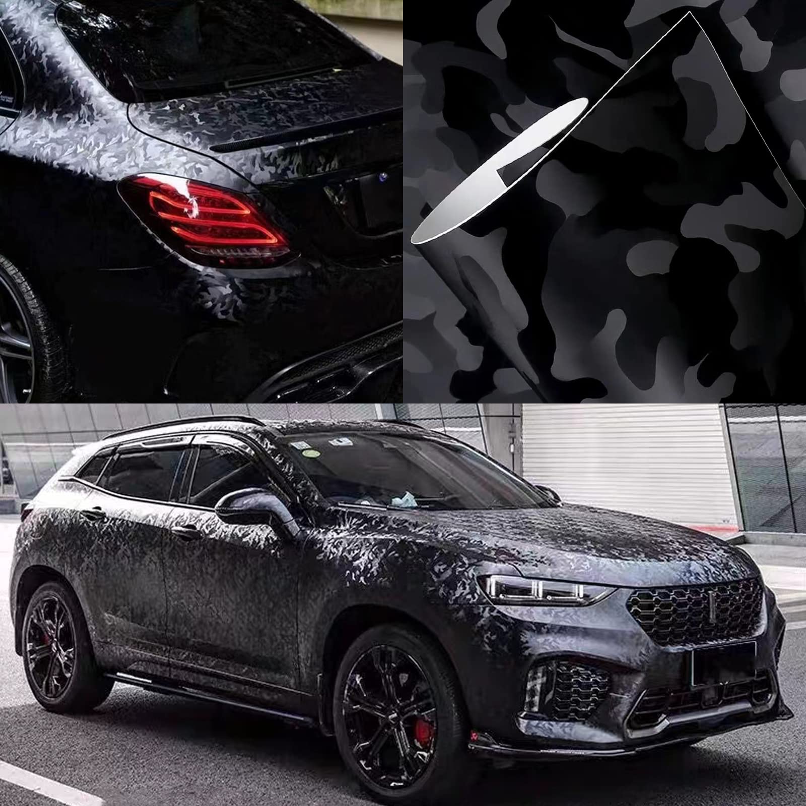 Snapklik.com : Pattern Camouflage Vinyl Wrap Gloss Black Car Wrap Vinyl ...