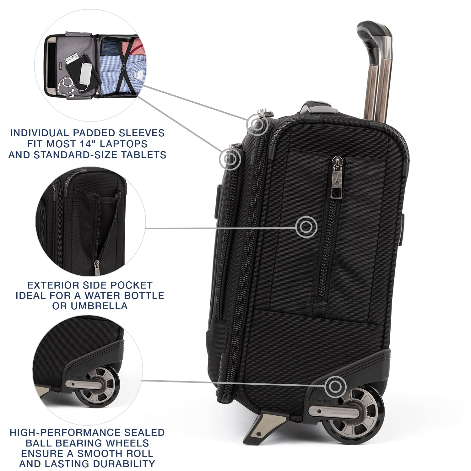 Snapklik.com : Travelpro Crew Versapack Carry-on 2 Wheel Upright ...
