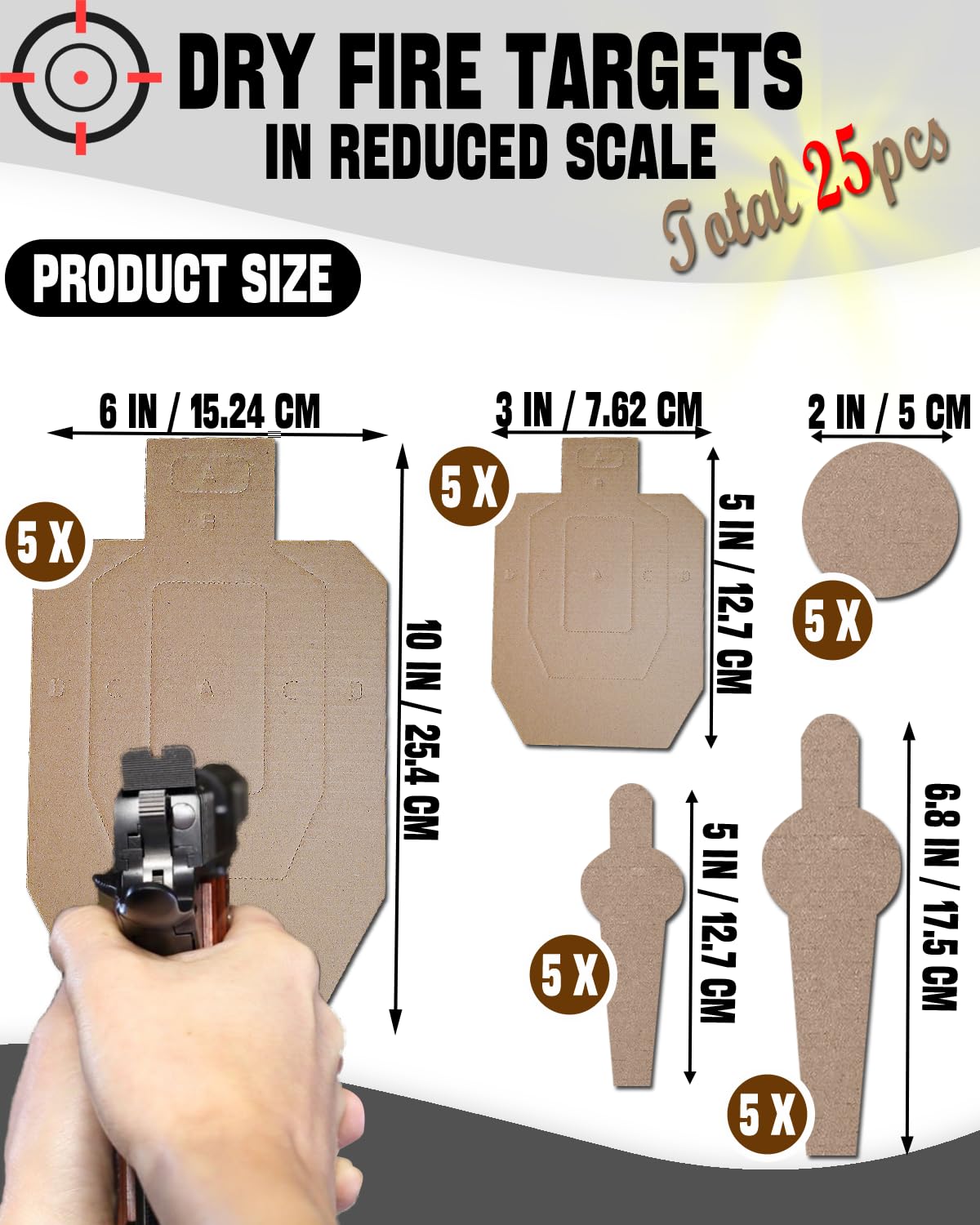Snapklik.com : Zivosely 5 Set 25 Pcs Dry Fire Targets Cardboards In ...