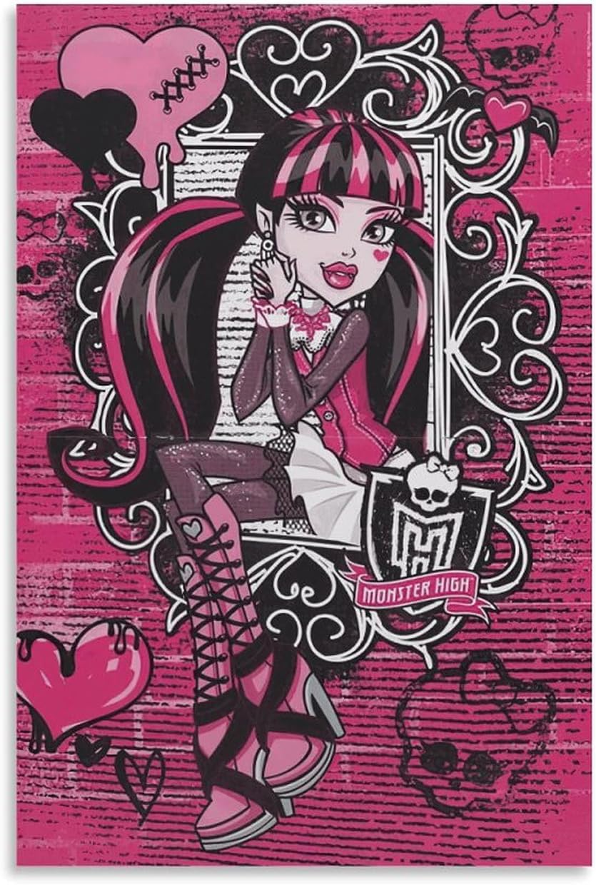Amazon.com: WIOLPC Monster High Poster Canvas Wall Art Posters For Room ...