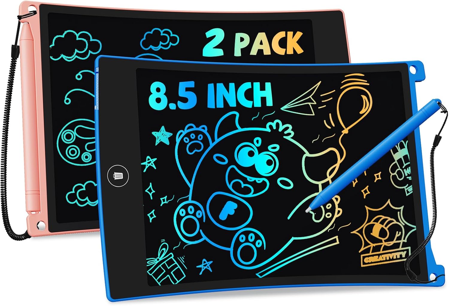 Amazon.com: TEKFUN 8.5in 2 Pack LCD Writing Tablet for Kids Coloring ...
