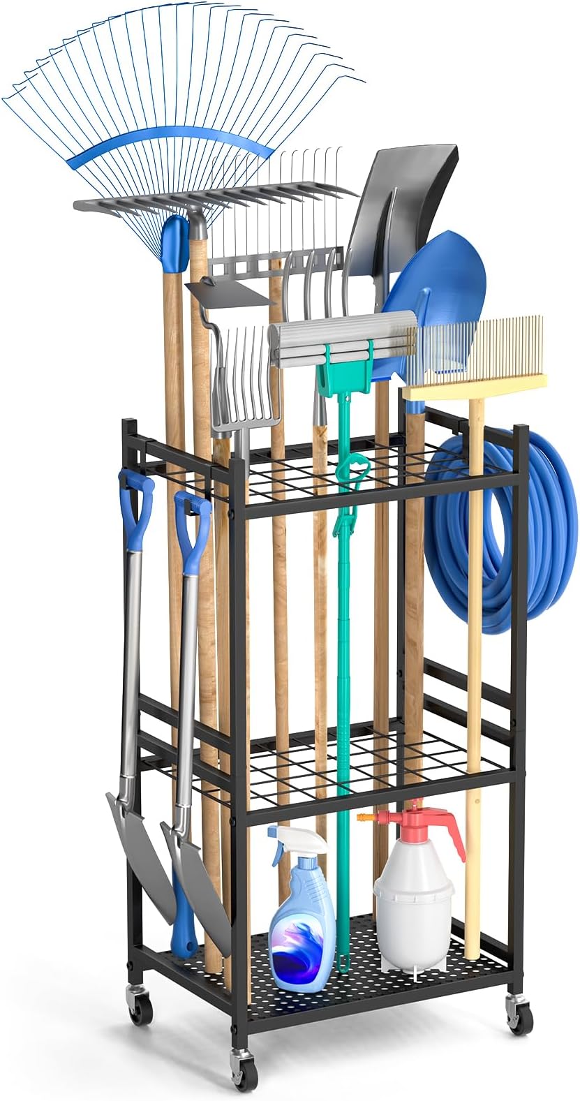 Amazon.com: VEVOR Garden Tool Organizer, 19 Slots, Yard Tool Tower Rack ...