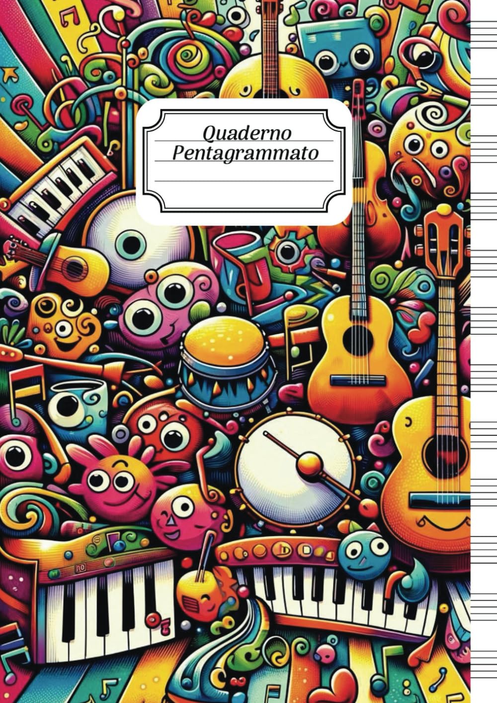 Quaderno Pentagrammato A4 di Musica | 12 Pentagrammi per Pagina | 110 ...