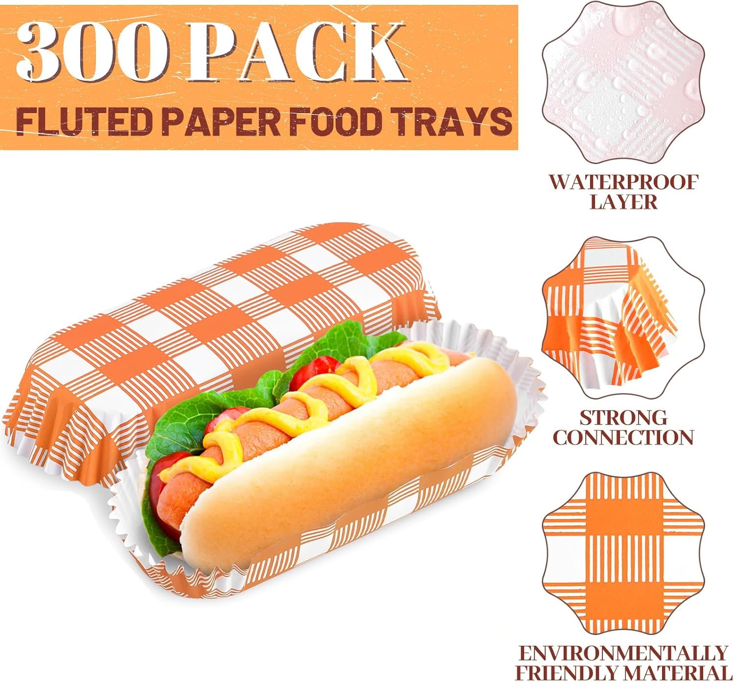 Snapklik.com : Ocmoiy 300 Pcs Paper Hot Dog Trays Disposable For Party ...