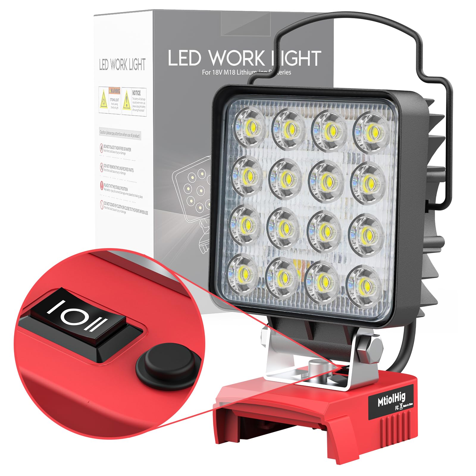 Snapklik.com : 2024 Cordless LED Work Light For Milwaukee 18v Battery ...