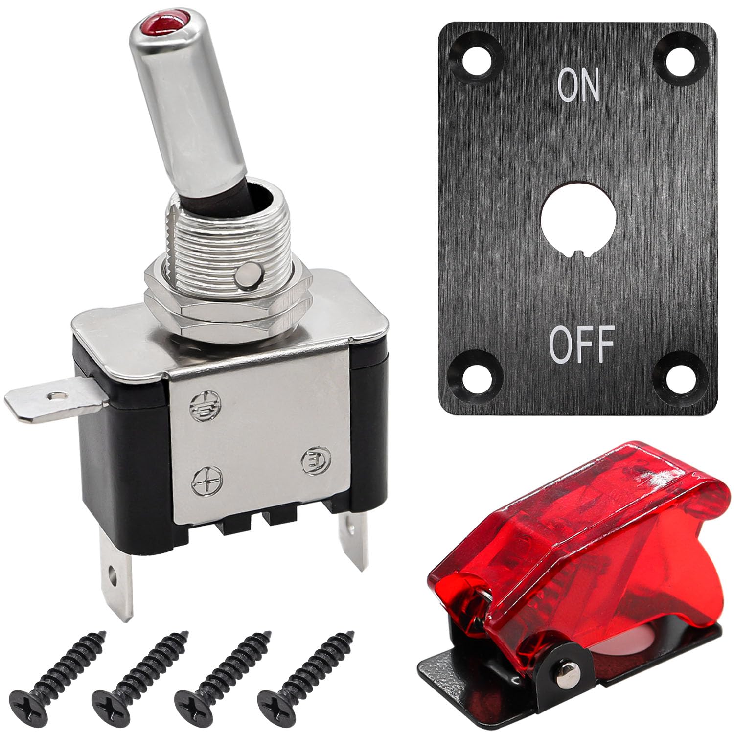 Taiss Toggle Switch Rocker Switch 12V 20A SPST ON/Off 3 Pin 2 Position ...