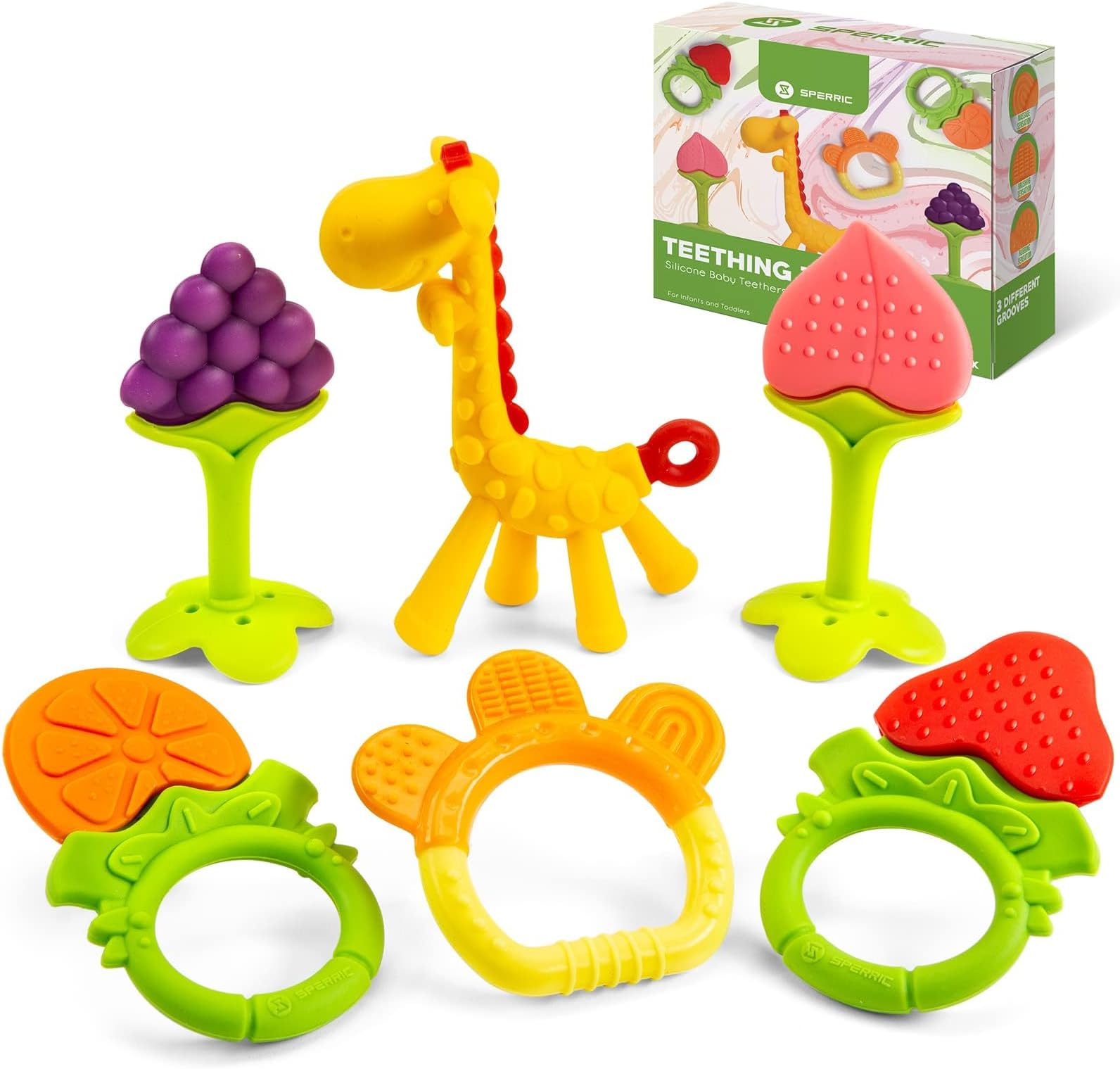 Amazon.com : Baby Teething Toys, Silicone Baby Teething Toys for Sore ...