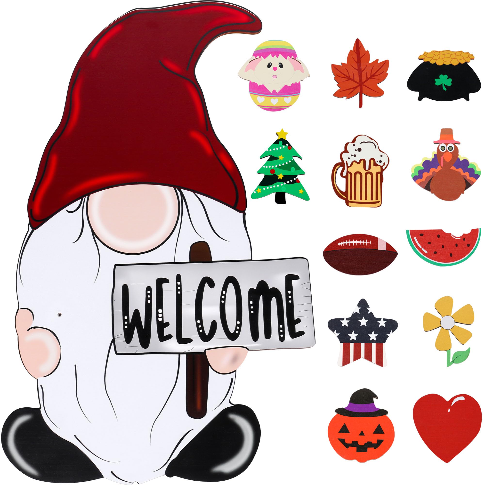 Amazon.com: ELEGANTAY Interchangeable Gnome Decor Signs – Gnome Welcome ...