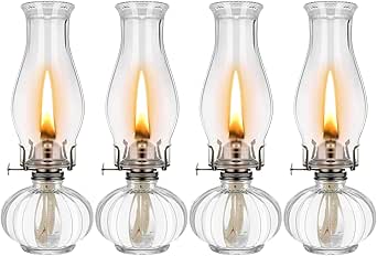 Amazon.com: 4 Pcs 13 Inches Rustic Large Oil Lamp Glass Kerosene ...