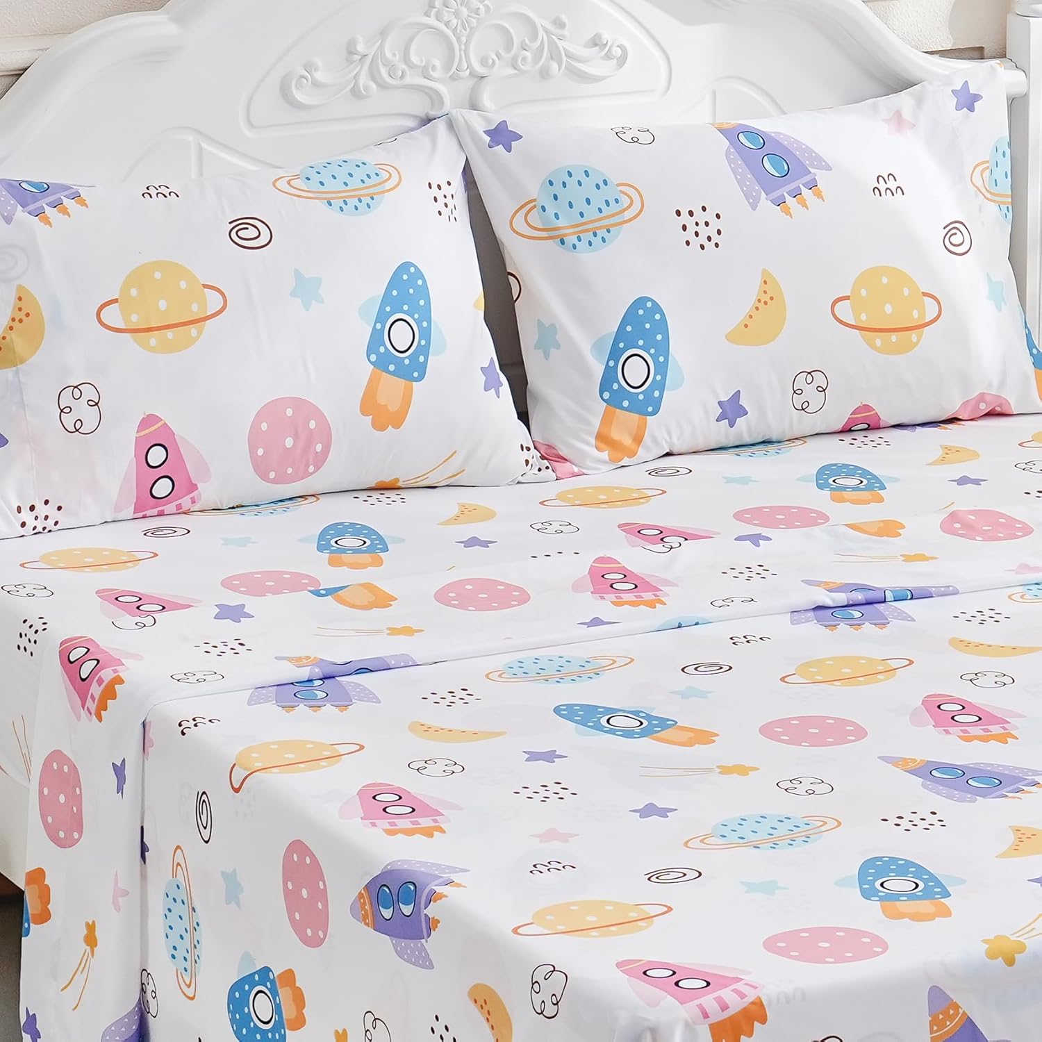 Amazon.com: Ocharo Full Size 4 Piece Kids Sheet Set - Soft Microfiber Bedding Sets - Deep ...