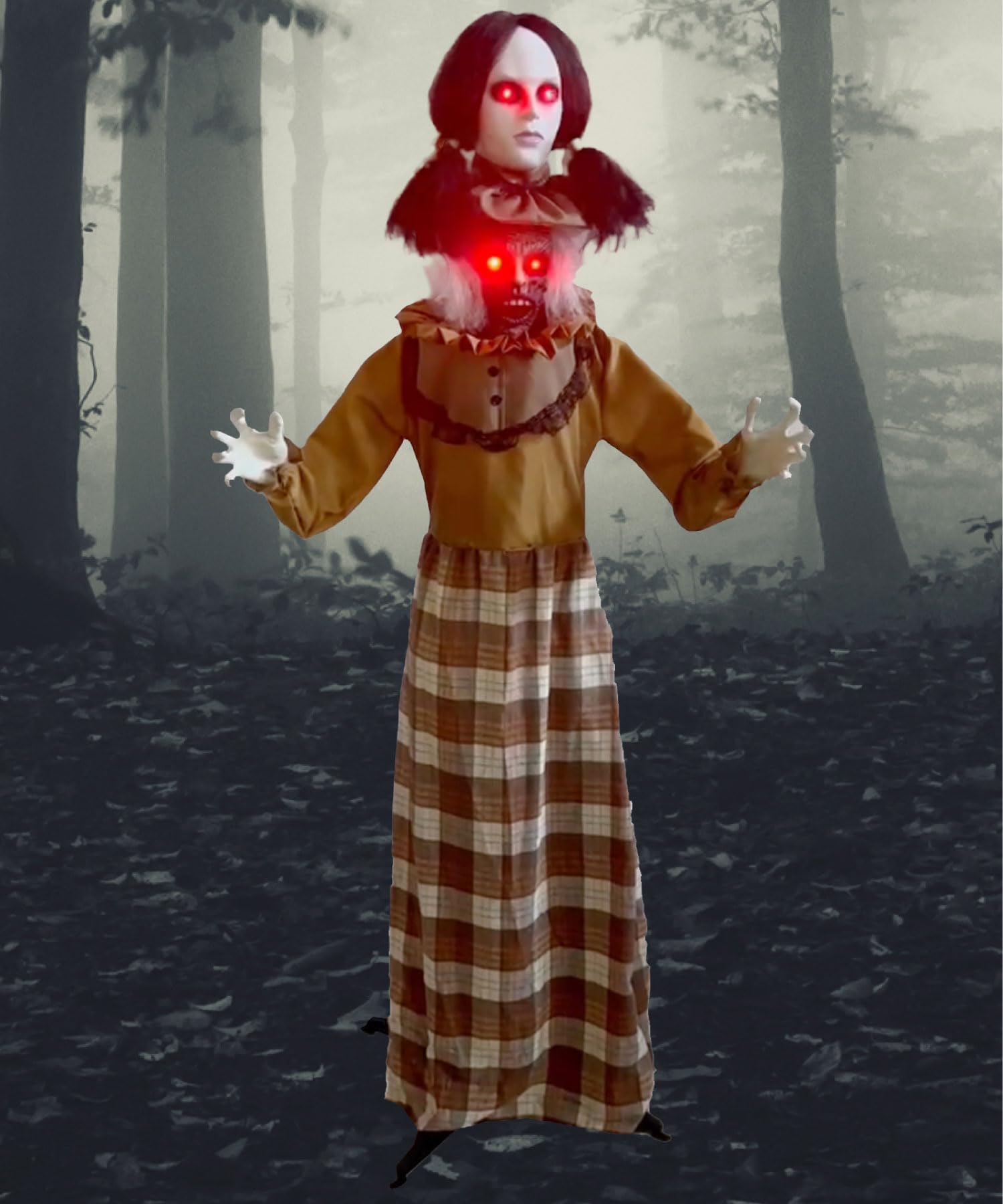 Holidayana Halloween Animatronics Scary Woman with Pop Up Head. 5ft 3in ...