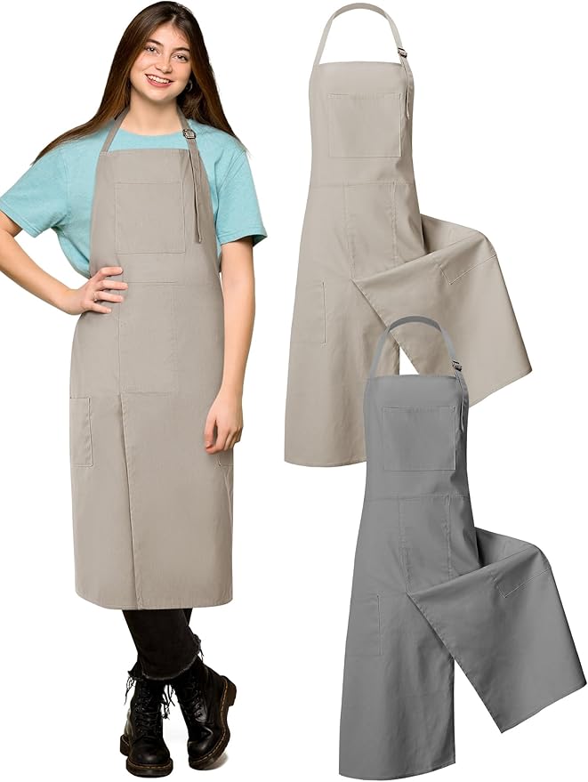 Amazon.com: Breathffy 2 Pcs Pottery Aprons Split Leg Adjustable ...