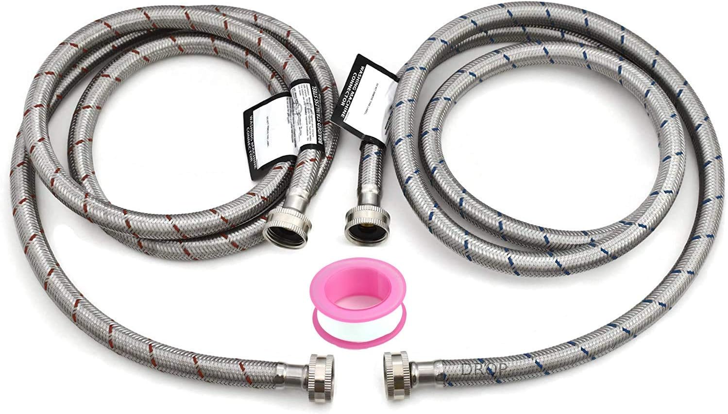 Amazon.com: Solimeta Stainless Steel Washing Machine Hoses with 90 ...