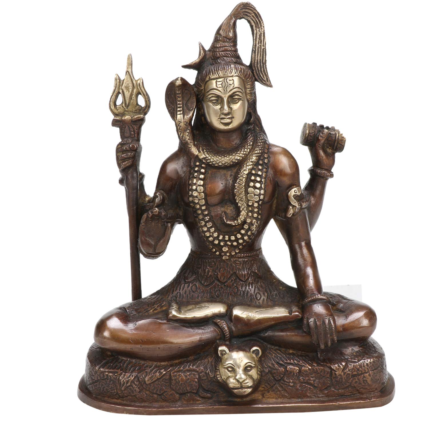 Kartique Brass Shiva Idol for Home Decor in Bronze Color Height 8.5 ...
