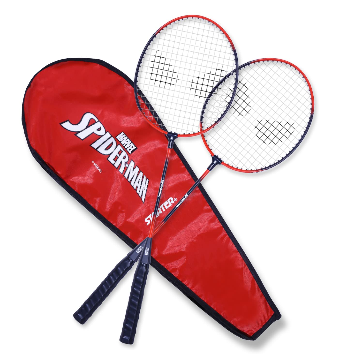 Spider-Man Badminton Racket Set of 2 by STARTER - Lightweight, Ideal ...